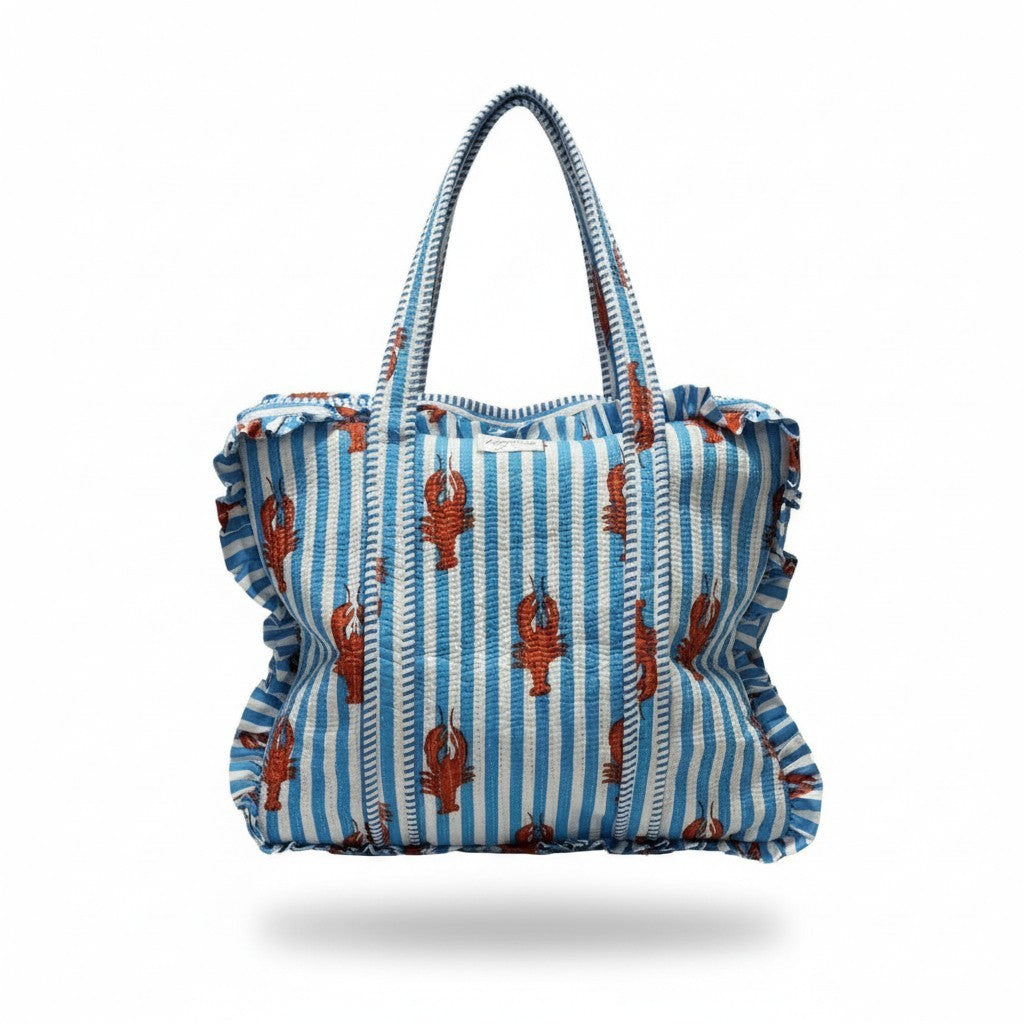 JANE TOTE - LOBSTER COVE - BLUE – Farylina